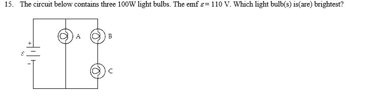 Solved The circuit below contains three 100 W light bulbs. | Chegg.com