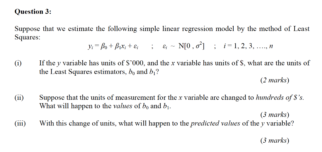 Solved Suppose that we estimate the following simple linear | Chegg.com