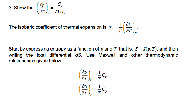 Solved 3. Show thatThe isobaric coefficient of thermal | Chegg.com