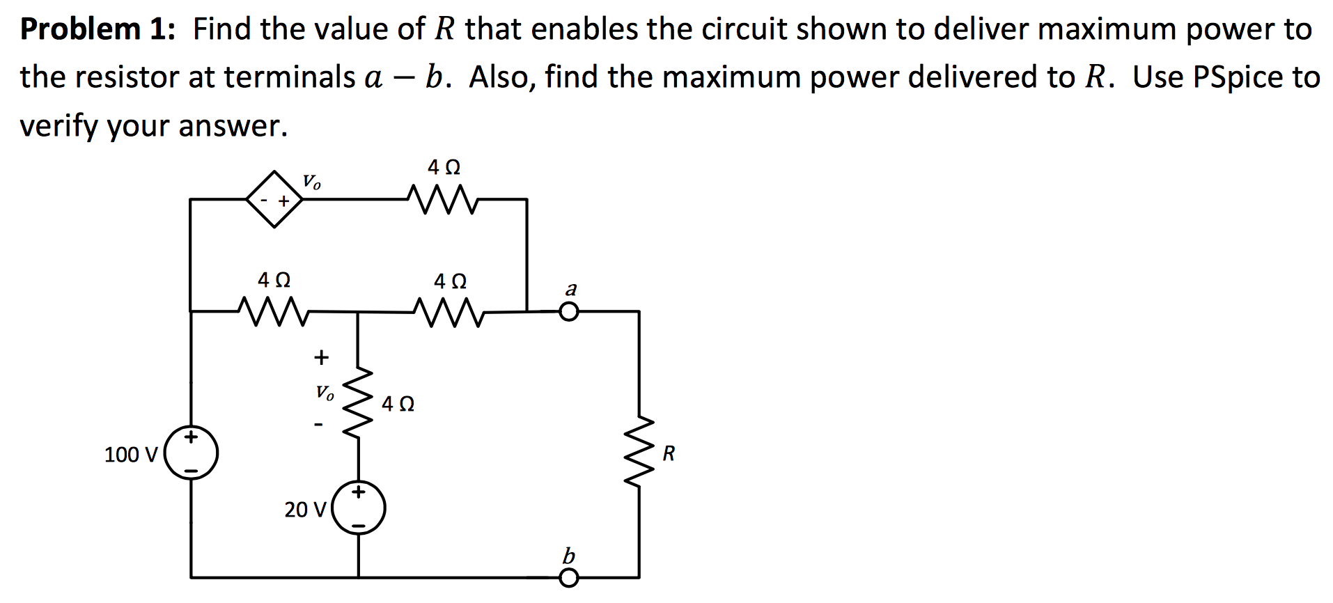 Solved Find the value of R that enables the circuit shown to | Chegg.com