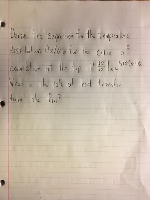 Solved Derive The Expression For The Temperature