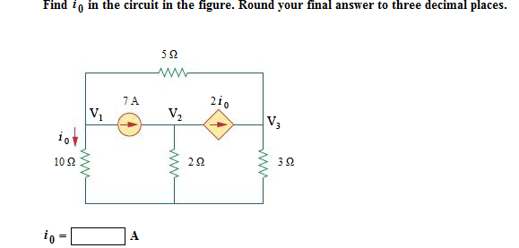 Solved Find i0 in the circuit in the figure. Round your | Chegg.com