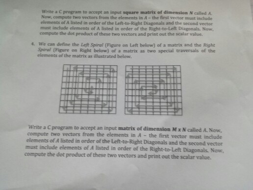 Solved Write a C program to accept an input square matrix of | Chegg.com