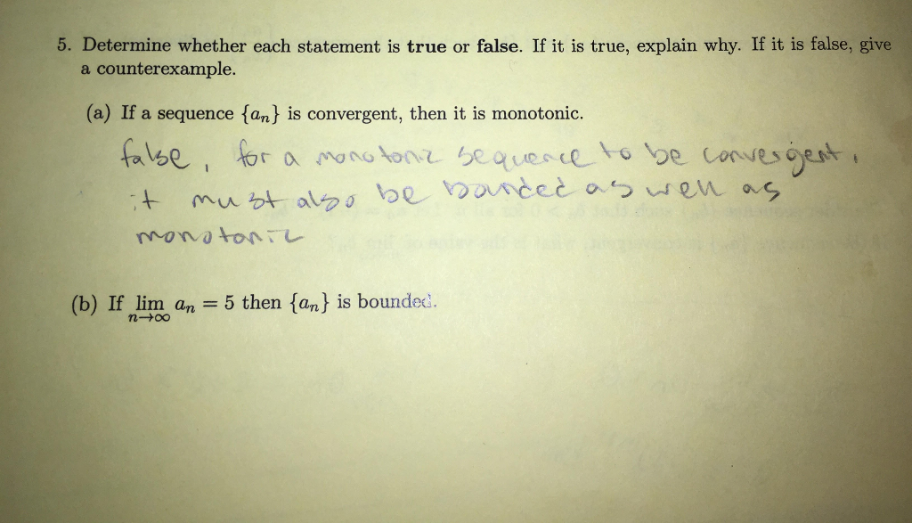Solved Determine whether each statement is true or false. If | Chegg.com