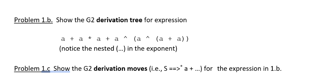 Solved Problem 1: A grammar for arithmetic expressions is | Chegg.com