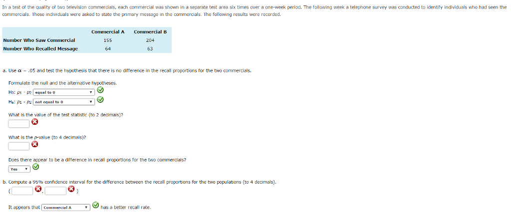 Solved In a test of the quality of two television | Chegg.com