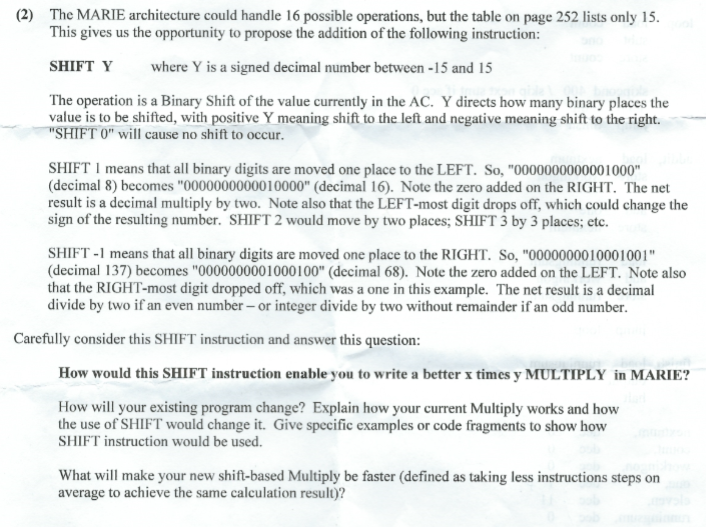 Solved The MARIE architecture could handle 16 possible | Chegg.com