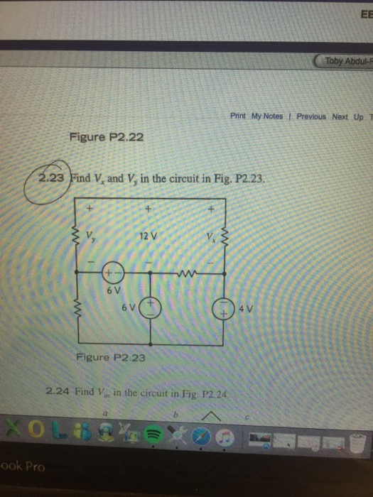 Solved Find V_x and V_y in the circuit in Fig. P2.23. Find | Chegg.com