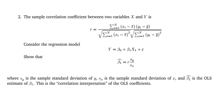 Solved 2 The Sample Correlation Coefficient Between Two