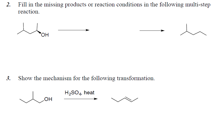 Solved Fill In The Missing Products Or Reaction Conditions