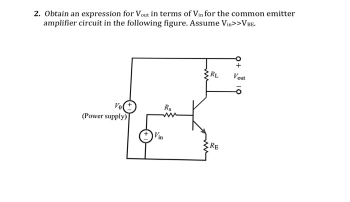 Solved Obtain an expression for V_out in terms of V_in for | Chegg.com