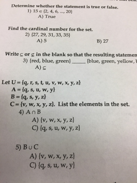 Solved Determine whether the statement is true or false. 15 | Chegg.com