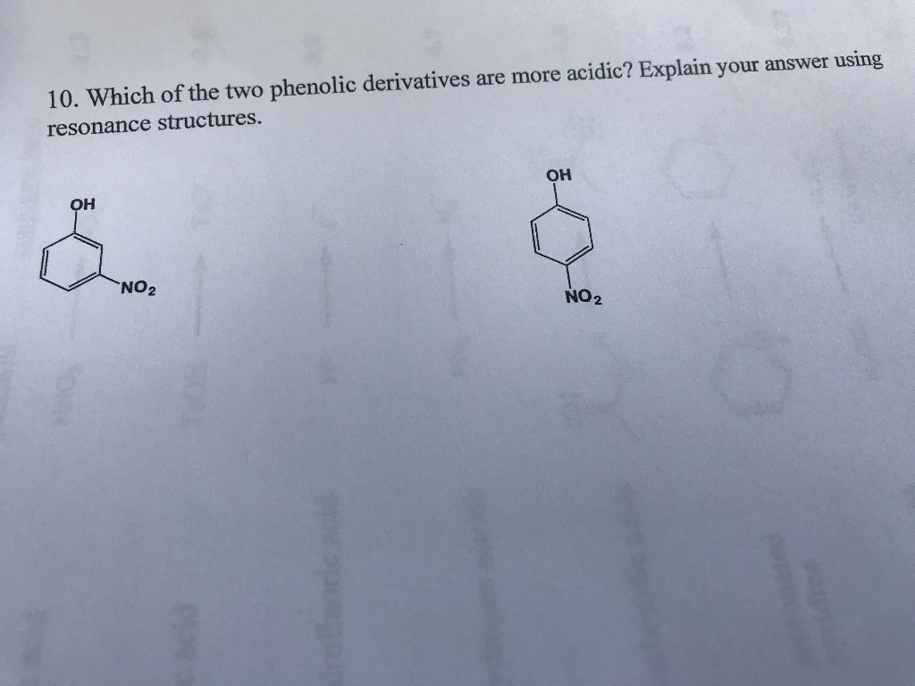 Solved Which of the two phenolic derivatives are more | Chegg.com