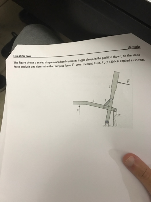 Solved The figure shows a scaled diagram of a hand operated | Chegg.com