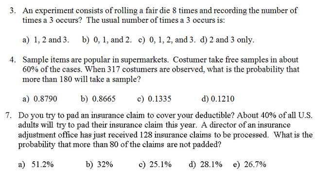 Solved An experiment consists of rolling a fair die 8 times | Chegg.com