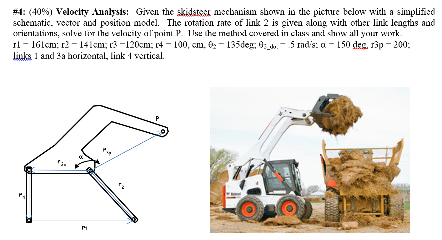 Solved: Velocity Analysis: Given The Skidsteer Mechanism S... | Chegg.com