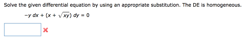 Solved Solve the given differential equation by using an | Chegg.com