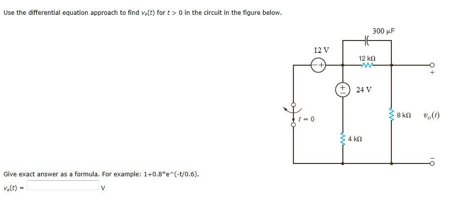 Solved Use the differential equation approach to find v0(t) | Chegg.com