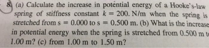 Solved Calculate the increase in potential energy of a | Chegg.com