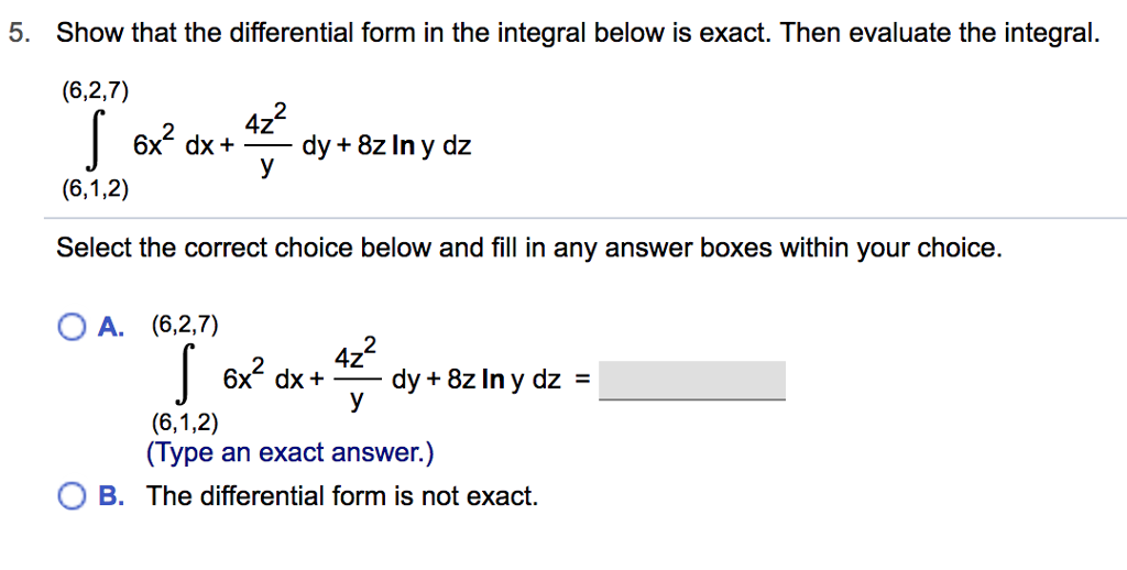 Solved 5. Show that the differential form in the integral | Chegg.com