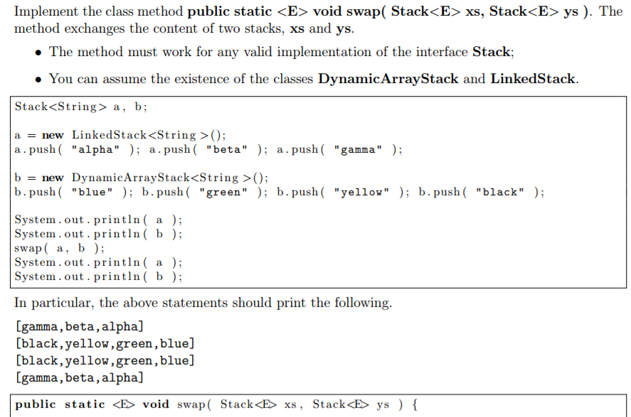 Solved Implement The Class Method Public Static Void