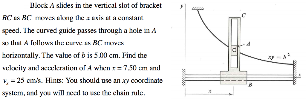 Solved Block A slides in the vertical slot of bracket BC as | Chegg.com