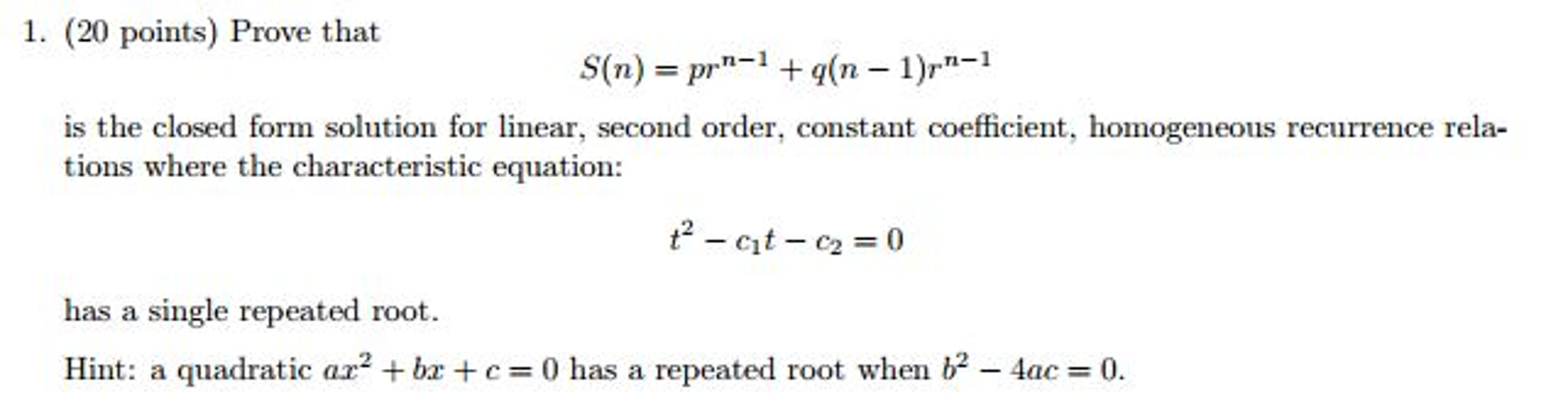 Solved Prove that S(n) = p r^n - 1 + q(n - 1)r^n - 1 is | Chegg.com
