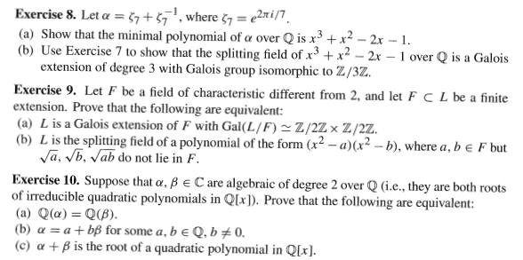 Let alpha = zeta 7 + zeta , where zeta7 = e 2 pi | Chegg.com