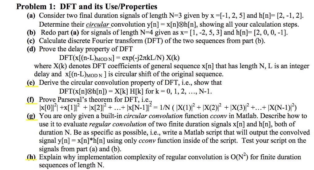 Solved Problem 1: DFT and its Use/Properties (a) Consider | Chegg.com