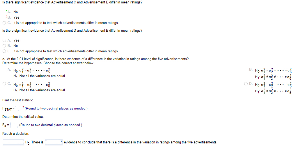 Solved An experiment is designed to compare five different | Chegg.com