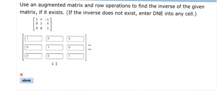 Solved Use an augmented matrix and row operations to find | Chegg.com