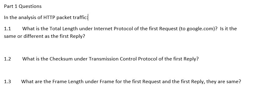 Solved please answer these 3 questions using wireshark | Chegg.com