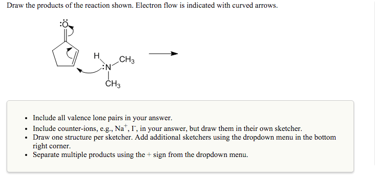 Solved Draw the products of the reaction shown. Electron | Chegg.com