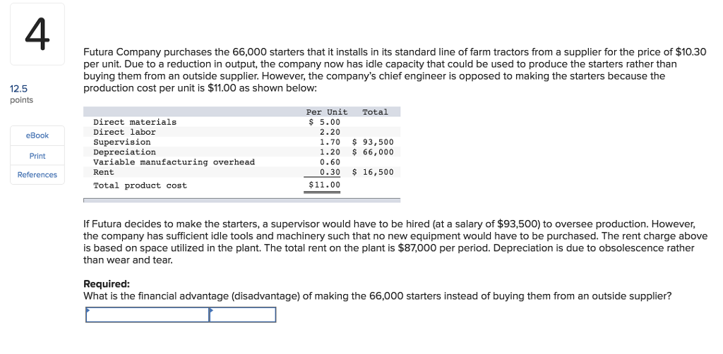 Solved 4 Futura Company Purchases The 66 000 Starters That Chegg