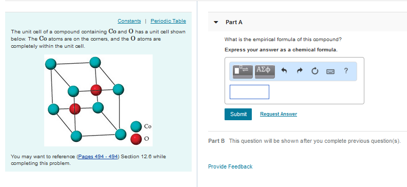 Solved Constants |Periodic Table Part A The unit cell of a | Chegg.com