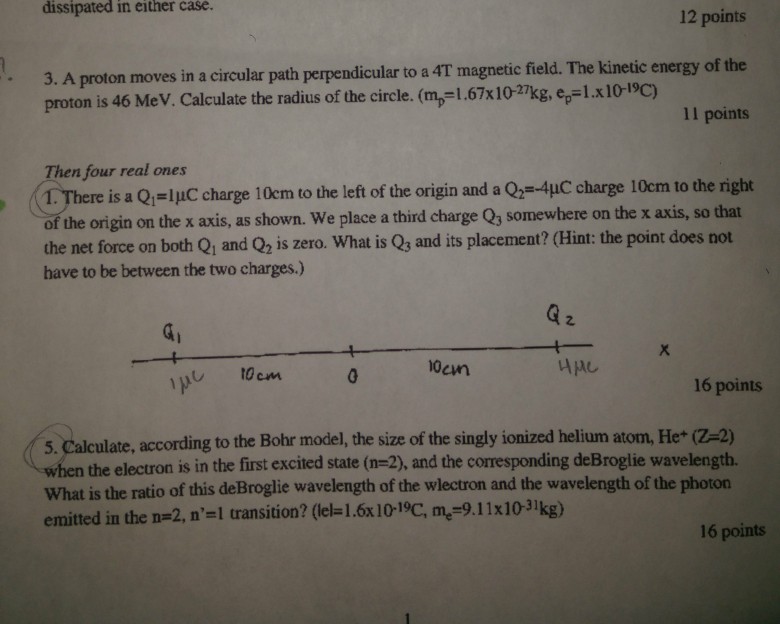 Solved There is a Q1=1uC charge 10 cm to the left of the | Chegg.com