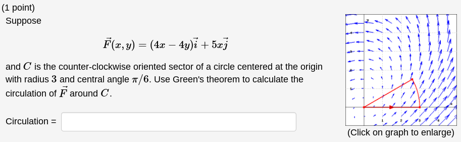 Solved (1 point) Suppose and C is the counter-clockwise | Chegg.com