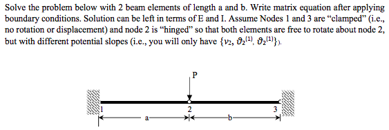 Solved Solve the problem below with 2 beam elements of | Chegg.com