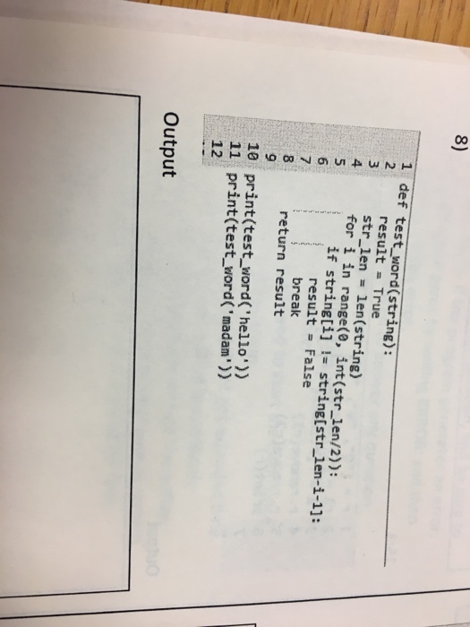 Solved Def test_word (string): result = True str_len = len | Chegg.com