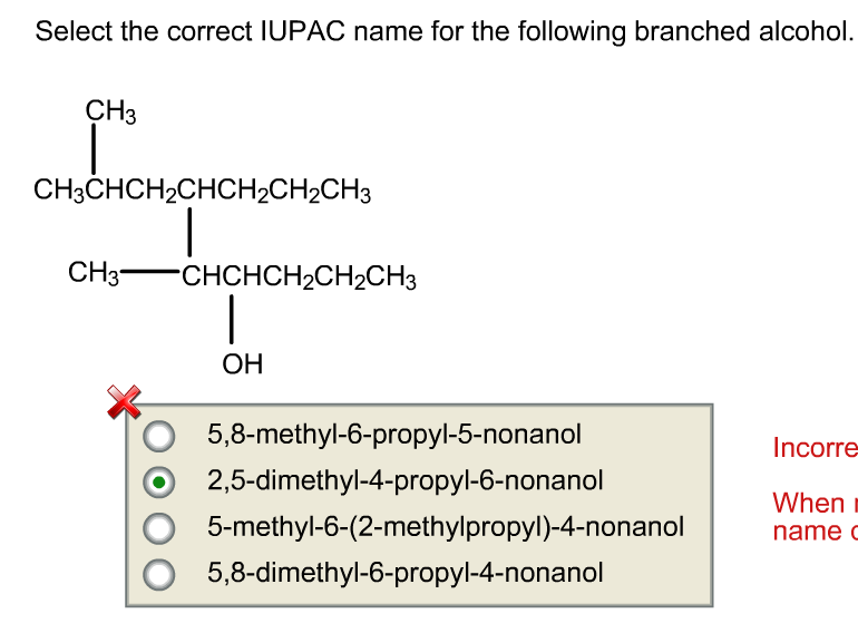 Solved Select the correct IUPAC name for the following | Chegg.com