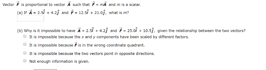 Solved Vector F vector is proportional to vector A vector | Chegg.com