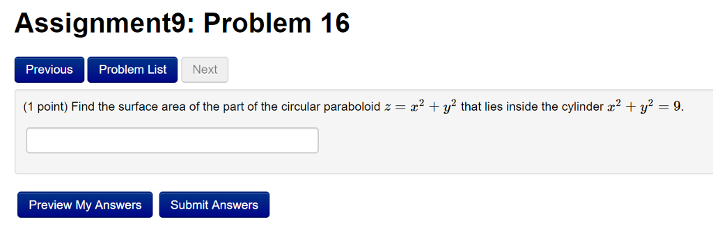 Solved Assignment9: Problem 16 Previous Problem List Next (1 | Chegg.com