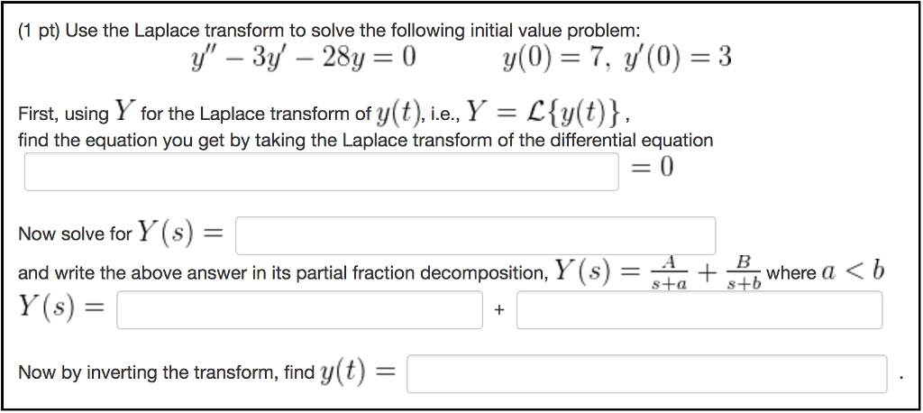 Solved Use the Laplace transform to solve the following | Chegg.com