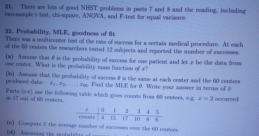 Solved 21. There are lots of good NHST problems in psets 7 | Chegg.com