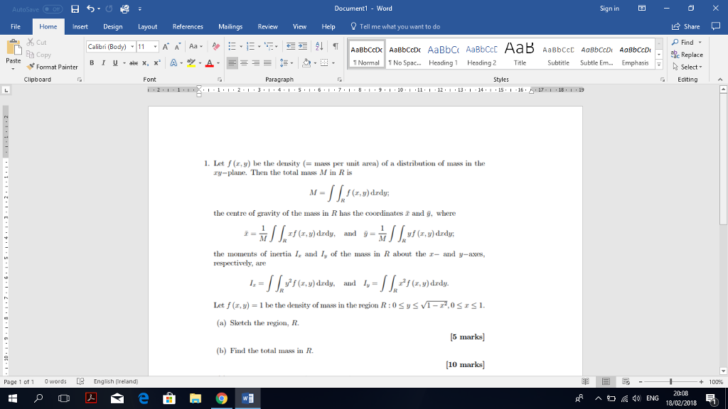 Solved Document1 Word Sign In 0 × Insert Design Layout