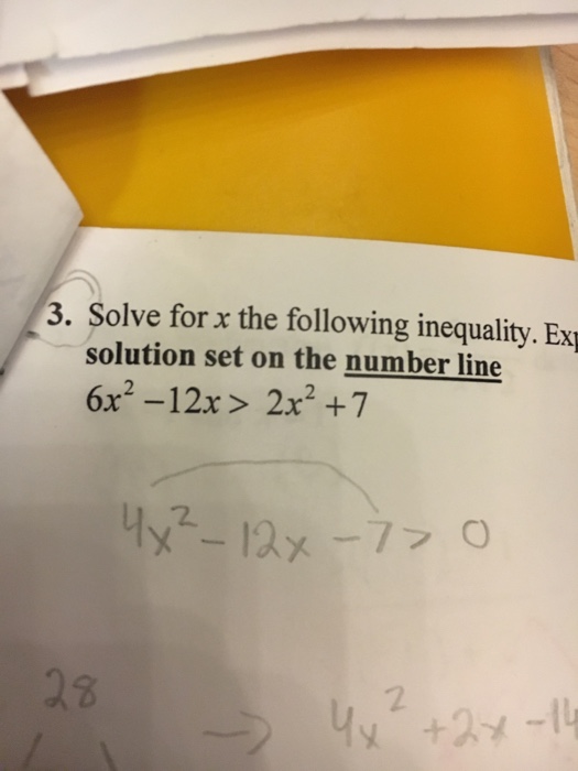 Solved Solve for x the following inequality. solution set | Chegg.com