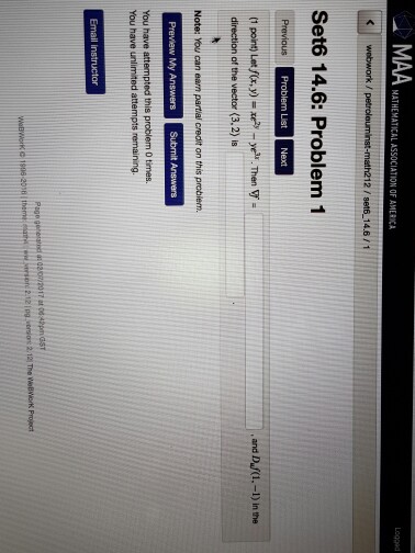 Solved MAA MATHEMATICAL ASS0CIATION OF AMERICA webwork | Chegg.com