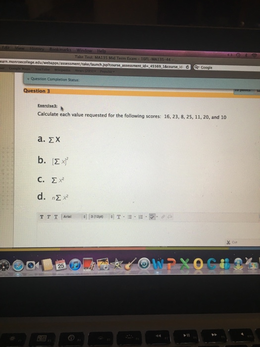 Solved Calculate each value requested for the following | Chegg.com