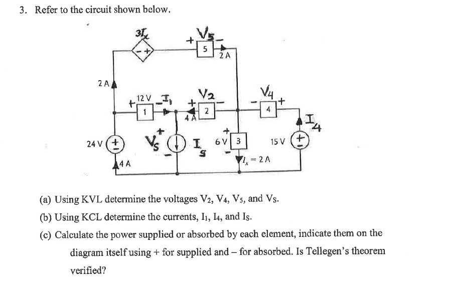 Solved Refer to the circuit shown below. (a) Using KVL | Chegg.com
