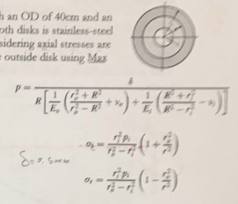 Solved A 60cm OD (outside diameter) disk is shrunk-fit onto | Chegg.com